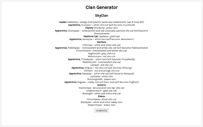 Clan Generator
