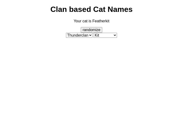 Clan based Cat Names ― Perchance Generator