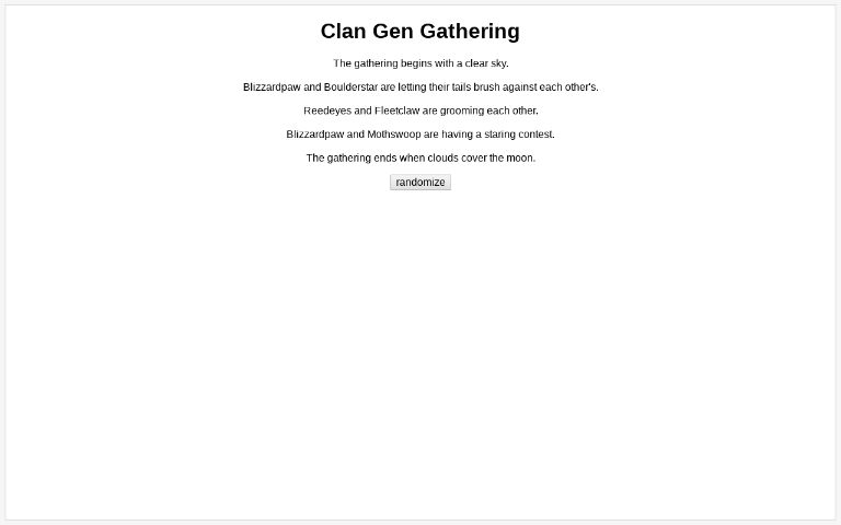 Clan Gen Gathering ― Perchance Generator