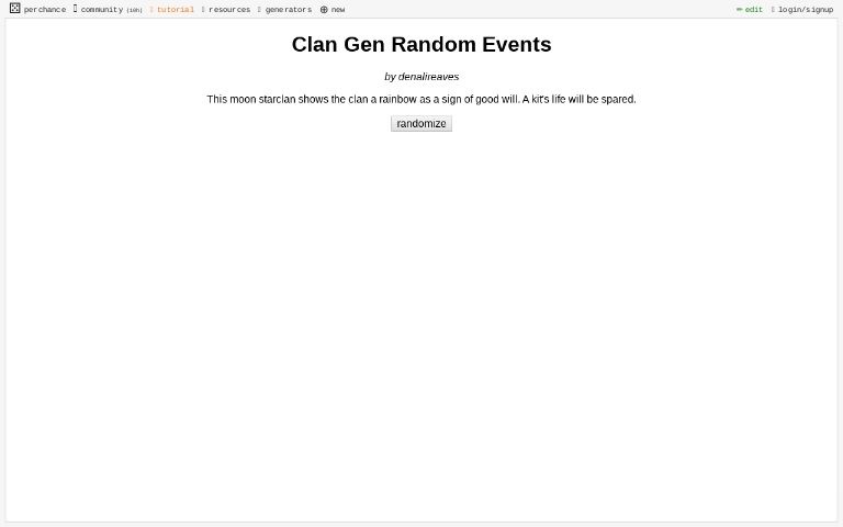 Clan Gen Random Events