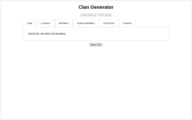 Clan Generator
