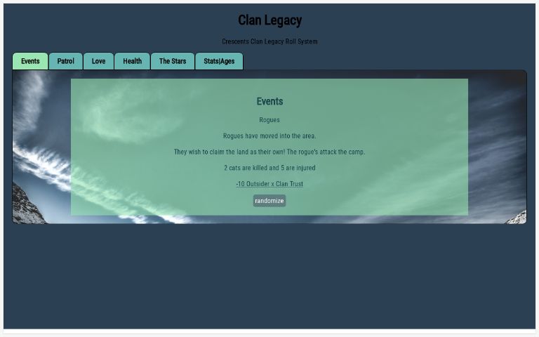 Clan Legacy ― Perchance Generator
