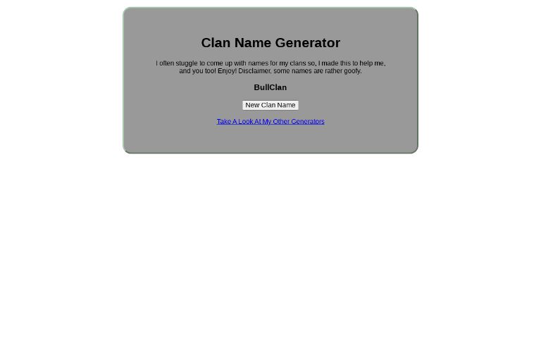 Clan Name Generator