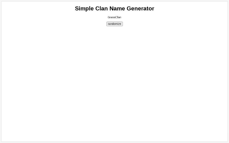 Simple Clan Name Generator