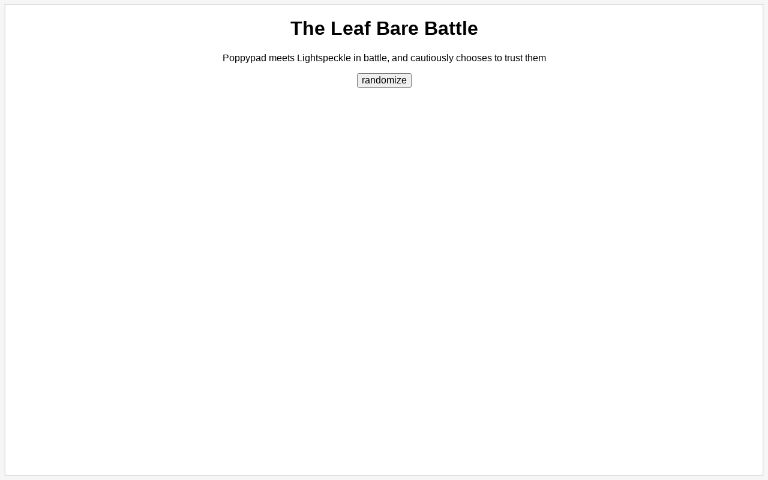 The Leaf Bare Battle ― Perchance Generator