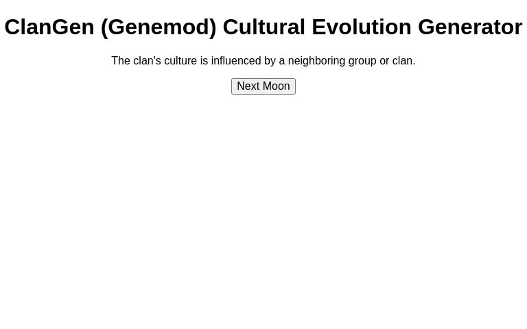 ClanGen (Genemod) Cultural Evolution Generator