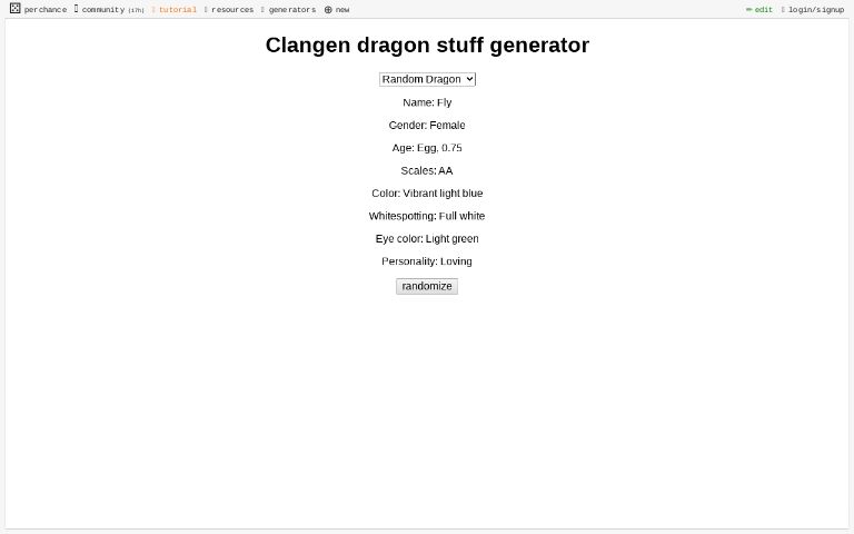Clangen dragon stuff generator
