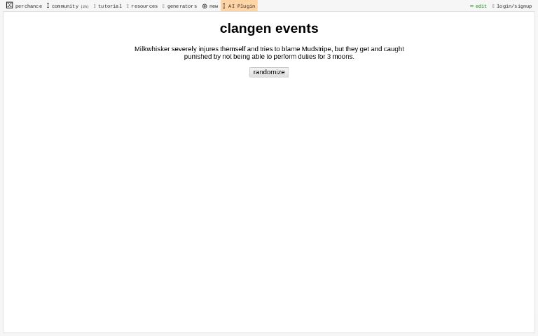 clangen events ― Perchance Generator
