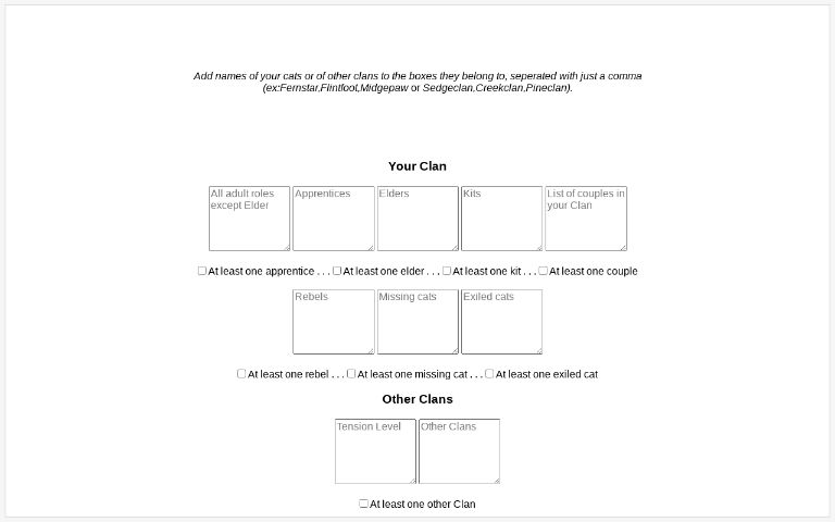 Clangen Events V3 ― Perchance Generator