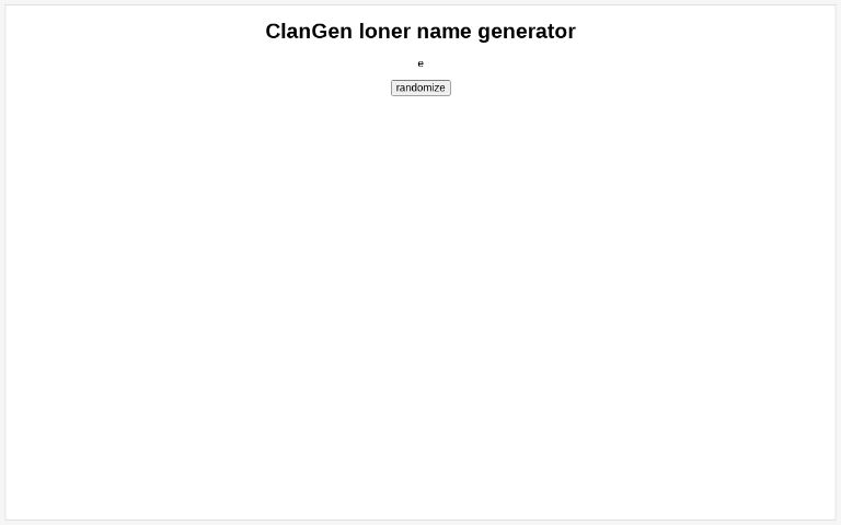ClanGen loner name generator