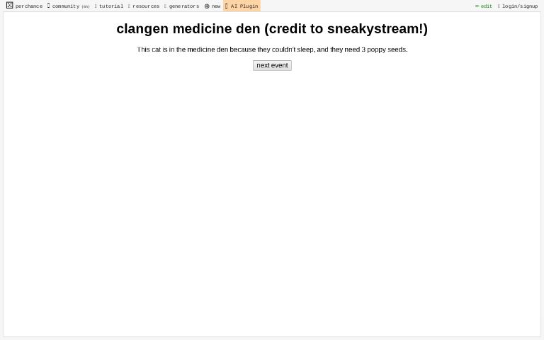 clangen medicine den (credit to sneakystream!) ― Perchance Generator