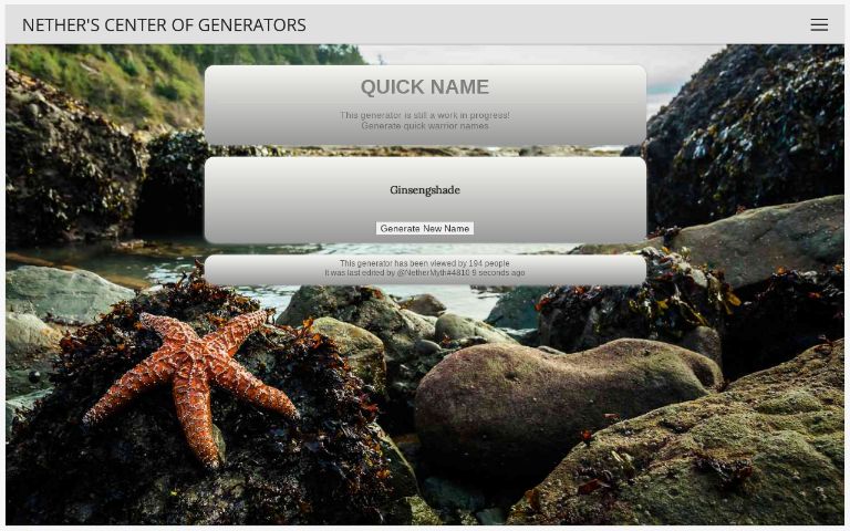 QUICK NAME ― Perchance Generator