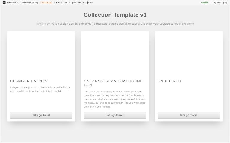 Collection Template v1 ― Perchance Generator