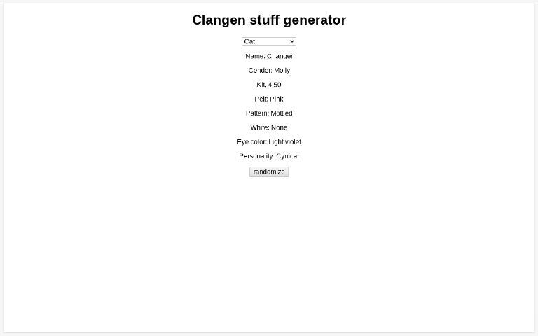 Clangen stuff generator