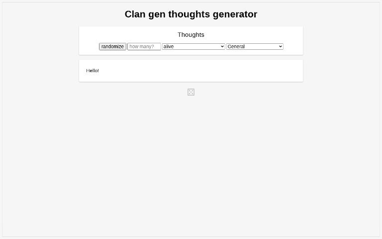 Clan gen thoughts generator