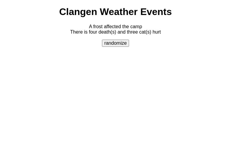 Clangen Weather Events ― Perchance Generator