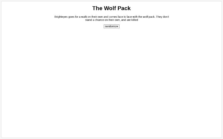 The Wolf Pack ― Perchance Generator