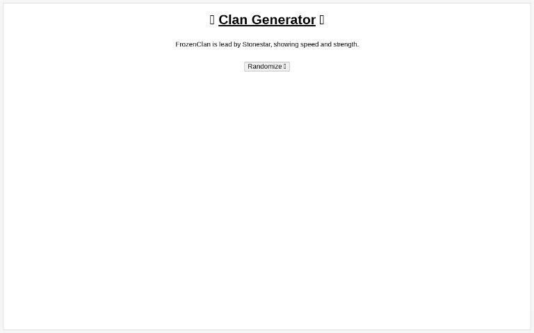 🐾 Clan Generator 🐾