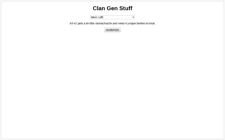 Clan Gen Stuff ― Perchance Generator