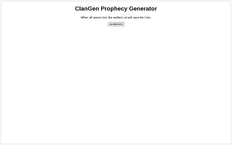 ClanGen Prophecy Generator
