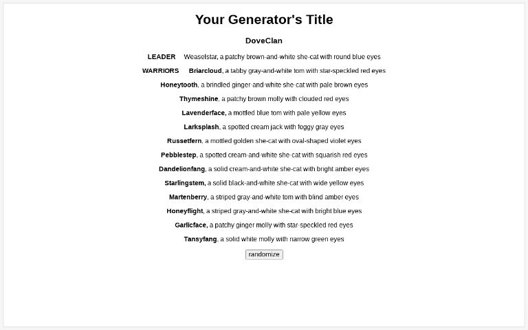 Clangensettings ― Perchance Generator