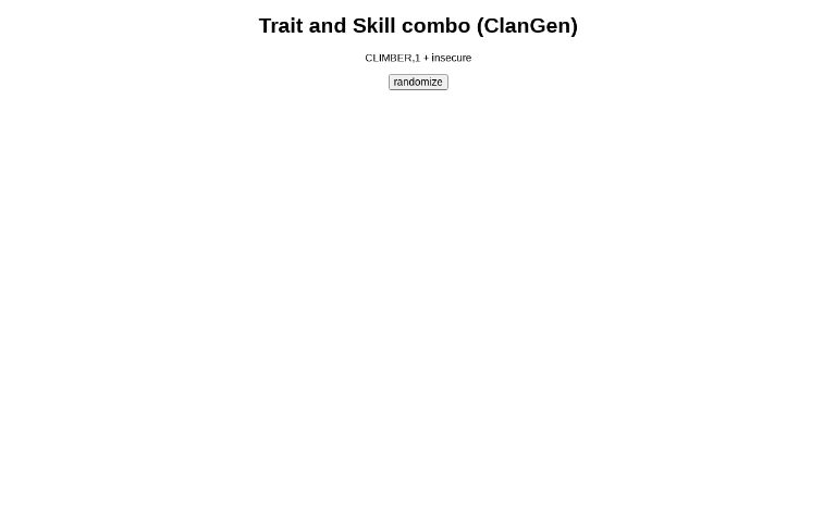 Trait and Skill combo (ClanGen) ― Perchance Generator