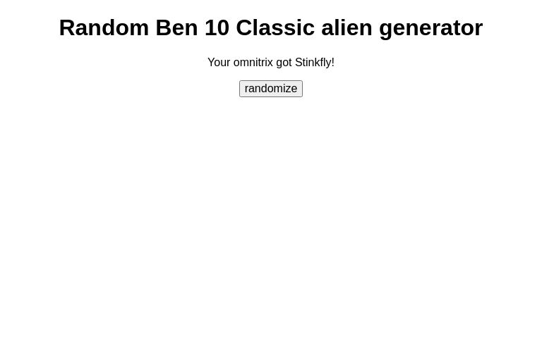 Random Ben 10 Classic alien generator