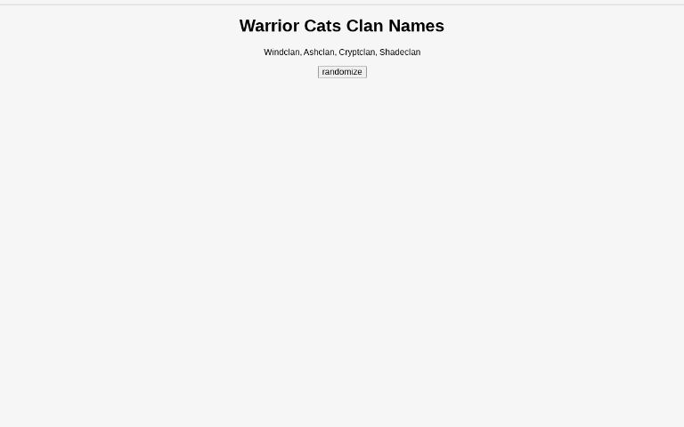 Warrior Cats Clan Names ― Perchance Generator