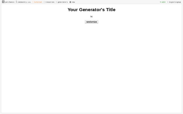 Minimal ― Perchance Generator