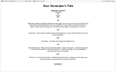 Class Generator
