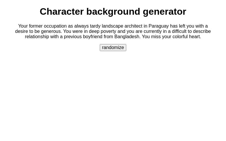 Character background generator