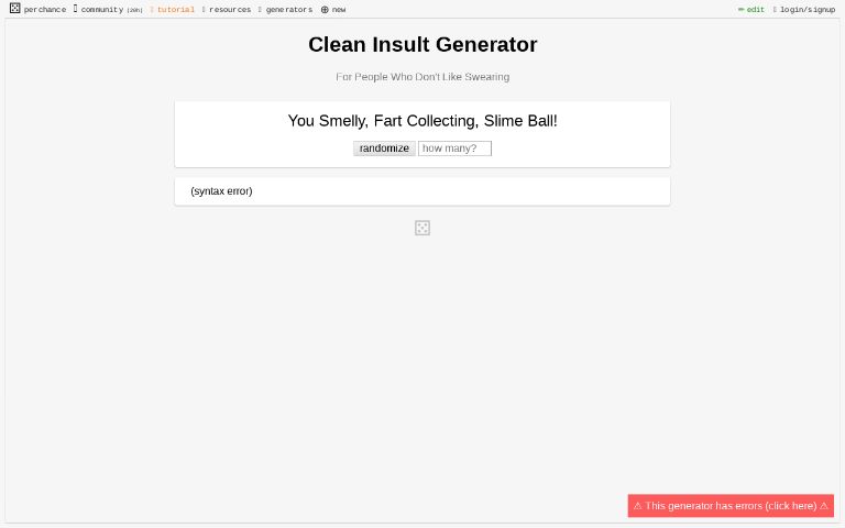 Clean Insult Generator