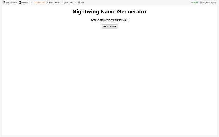 Nightwing Name Geenerator ― Perchance Generator