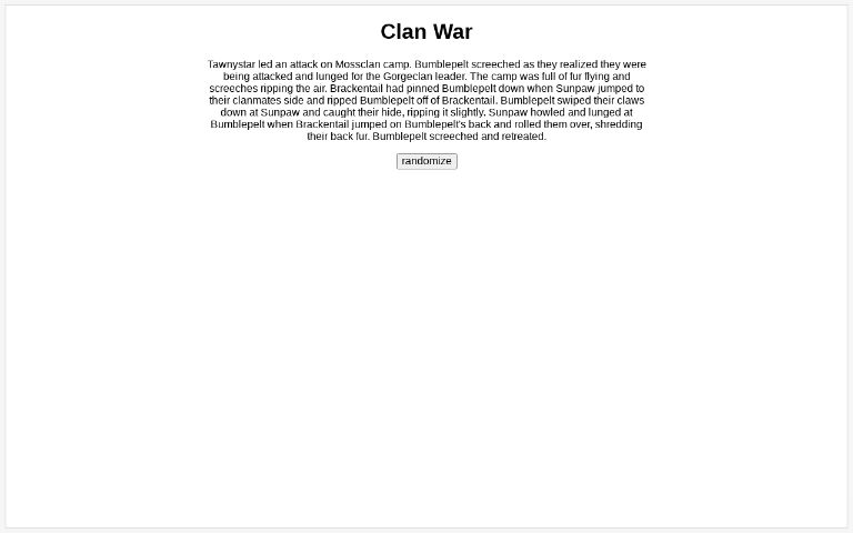 Clan War ― Perchance Generator