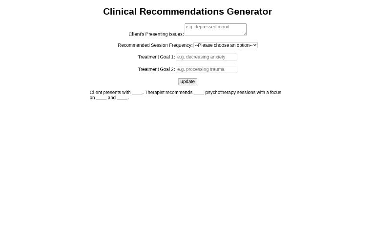 Clinical Recommendations Generator