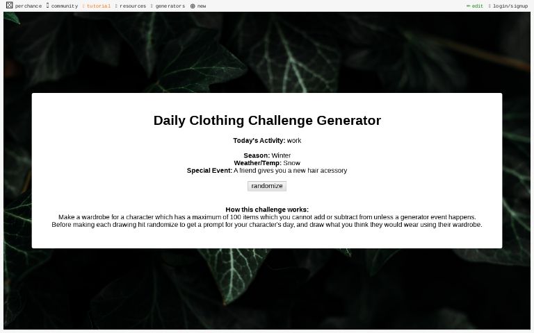 Daily Clothing Challenge Generator