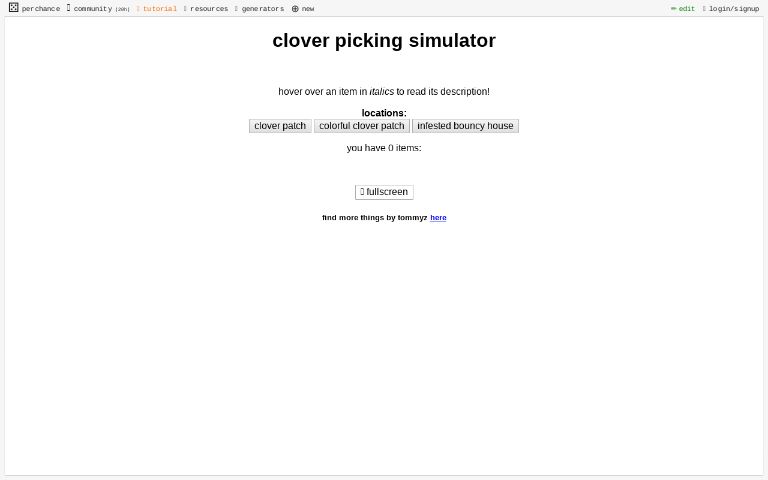 clover picking simulator ― Perchance Generator