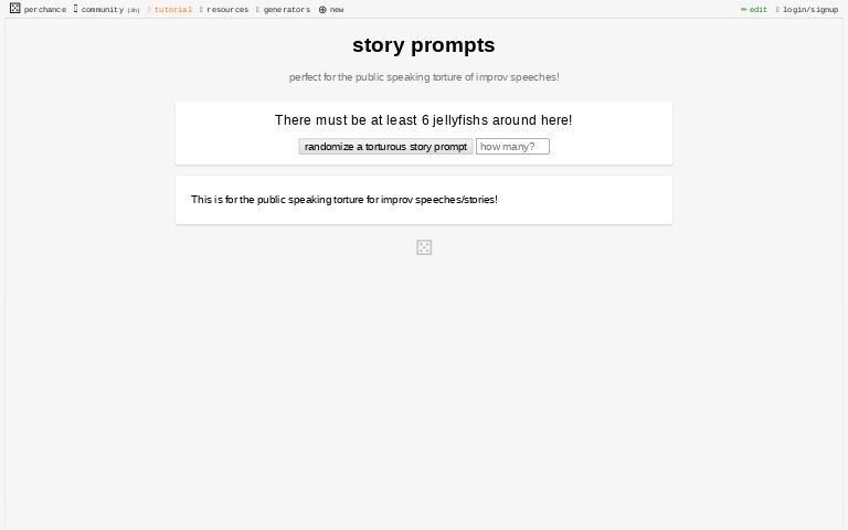 story prompts ― Perchance Generator