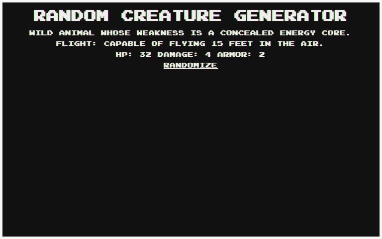 Random Creature Generator