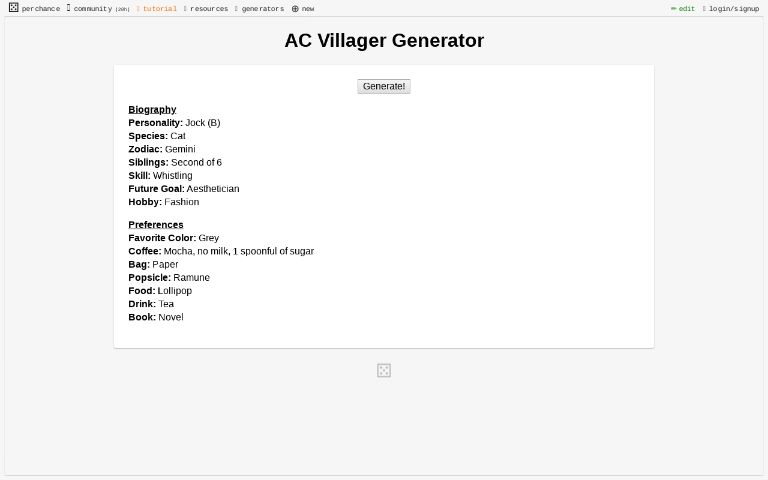 AC Villager Generator
