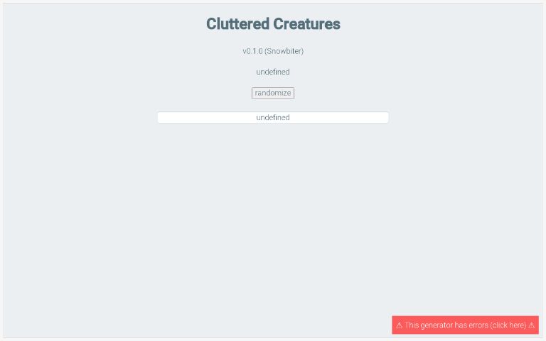 Cluttered Creatures ― Perchance Generator