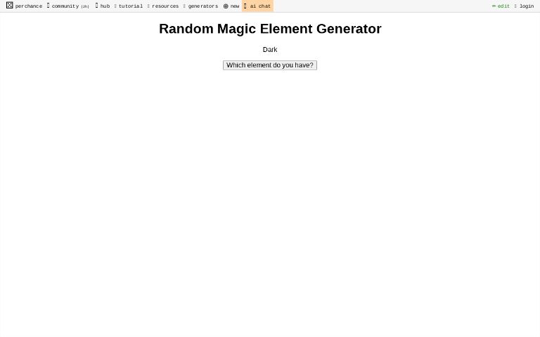 Random Magic Element Generator