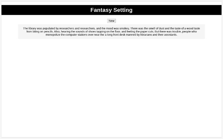 Fantasy Setting ― Perchance Generator