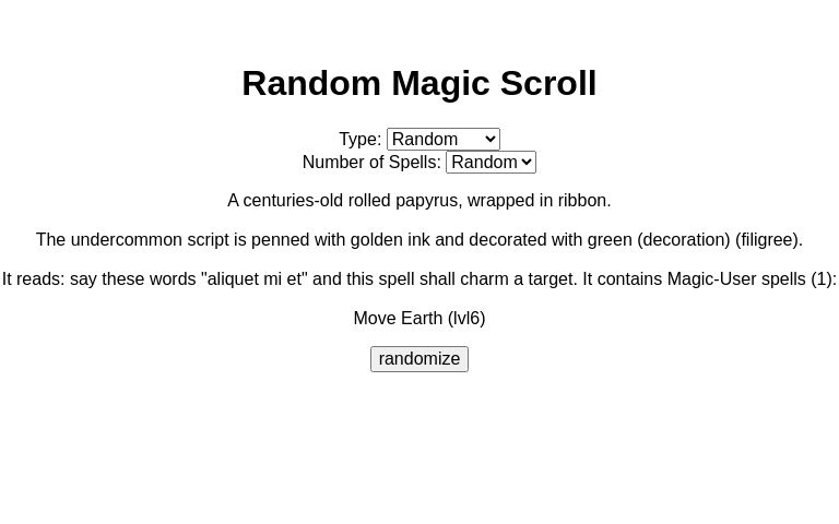 Cm Magic Scroll ― Perchance Generator