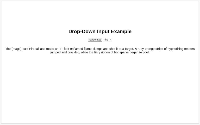 Drop-Down Input Example ― Perchance Generator
