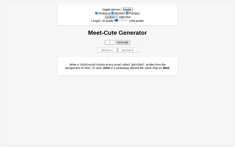 Meet-Cute Generator