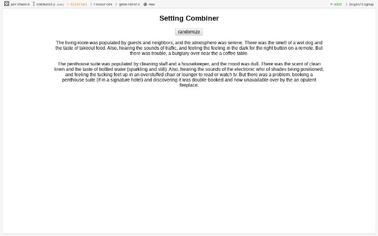 Setting Combiner ― Perchance Generator