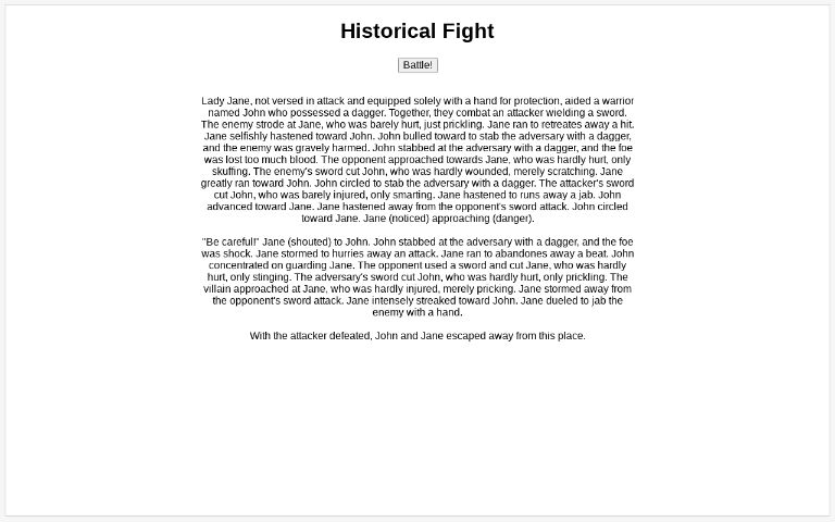 Historical Fight ― Perchance Generator