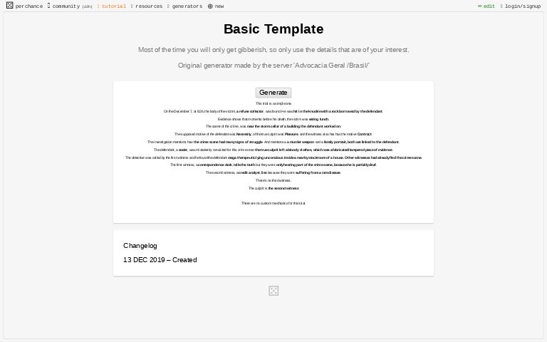 Basic Template ― Perchance Generator