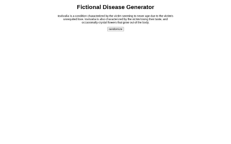 Fictional Disease Generator